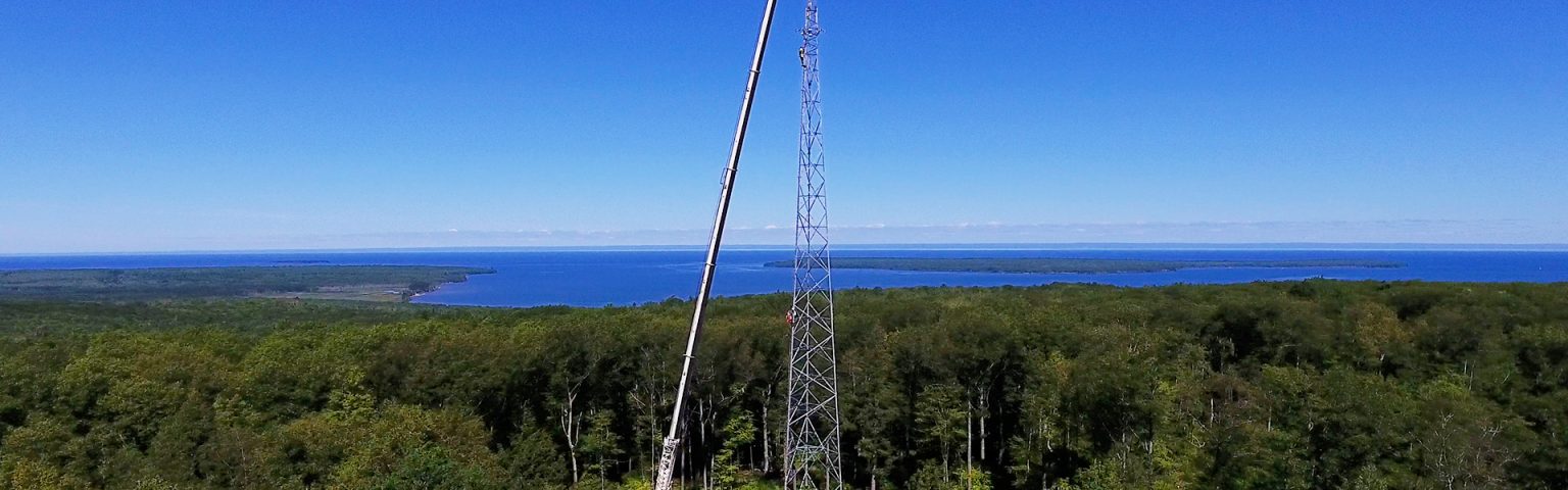 Two new Bayfield Wireless communications towers raised into the sky ...